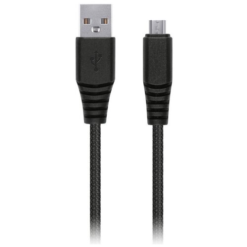 Дата-кабель Smartbuy USB - micro USB, "карбон", экстрапрочный, длина 2.0 м, до 2А, черный (iK-20n-2)