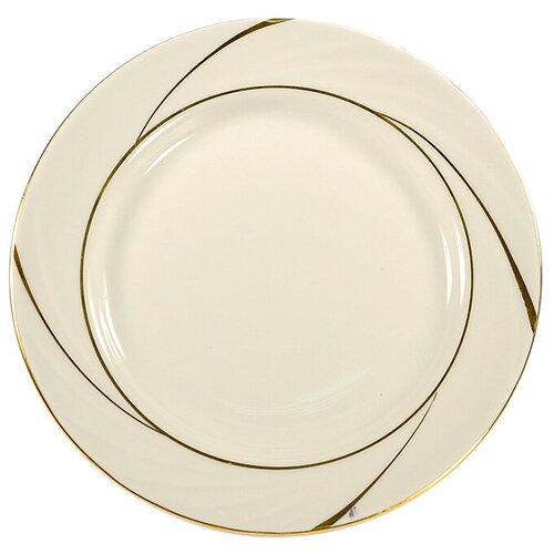 Тарелка фарфоровая «Бомонд», d=17,5 см, цвет белый с золотой отводкой
