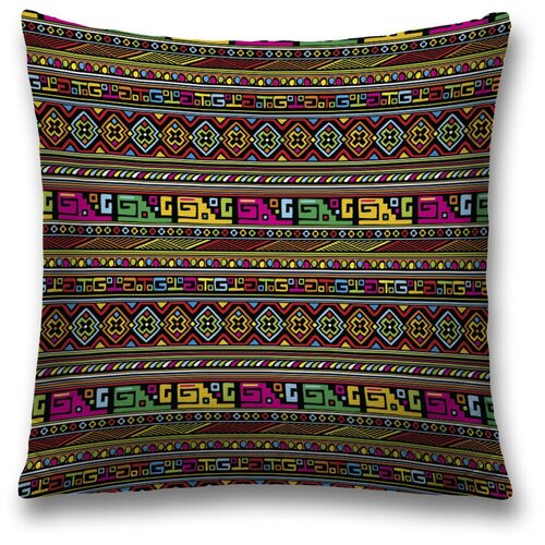 Наволочка декоративная на молнии, чехол на подушку JoyArty "Африканские полосы" 45х45 см