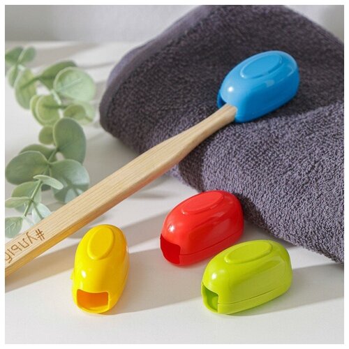 Колпачки для зубных щеток 4шт "Clips Brush", цвет микс 9099673