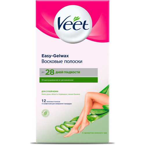 Veet Expert, Полоски восковые для депиляции для сухой кожи, 12 шт.