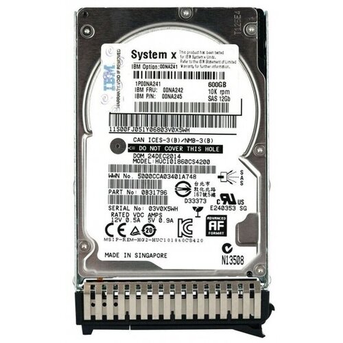 Жесткий диск Lenovo 00NA242 600Gb 10520 SAS 2,5" HDD