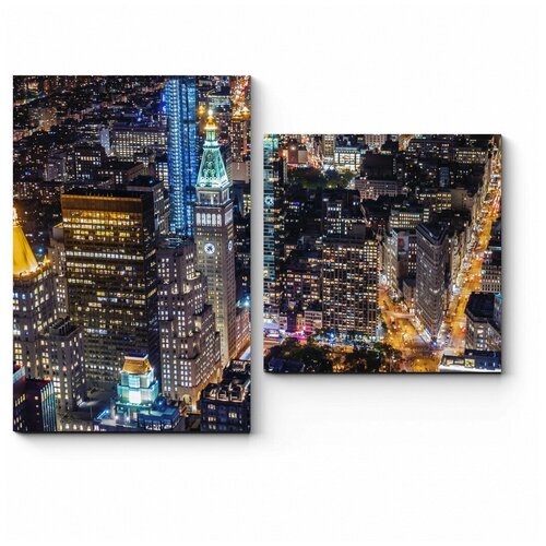 Модульная картина Вид на ночной Нью-Йорк 40x30