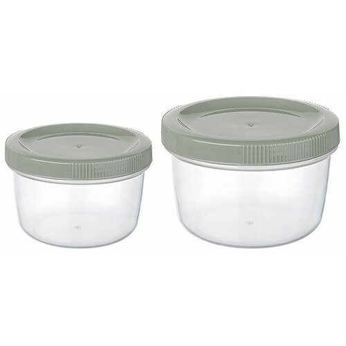 Комплект пластиковых контейнеров для хранения продуктов, Esy 0,65 л, TITIZ, серого цвета