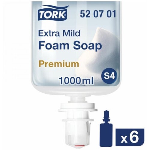 Картридж с жидким мылом-пеной одноразовый TORK Система S4, ультрамягкое, 1 л