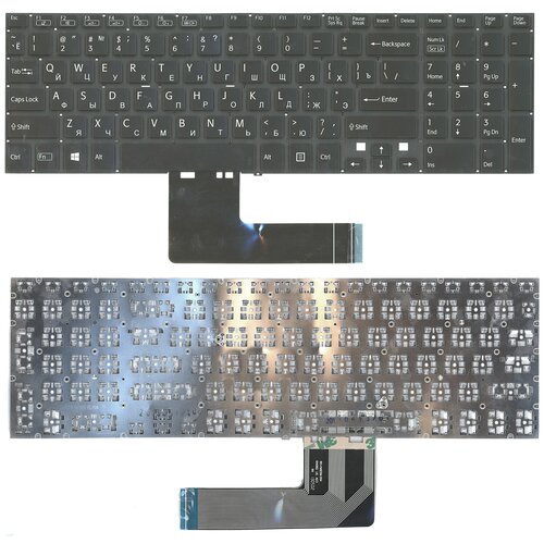 Клавиатура для ноутбука Sony Vaio SVF153 черная, с поддержкой подсветки