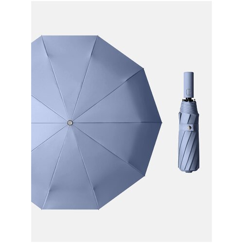 Смарт-зонт автомат, купол 106 см., 10 спиц, голубой