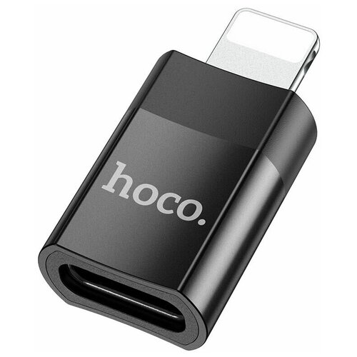 Адаптер переходник Lighting-Type-C Hoco UA17 для iPhone и iPad, черный.