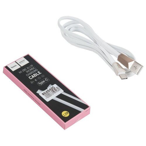 Кабель USB HOCO x4 Zinc для Type-C, 2.4 A, длина 1.2 м, белый