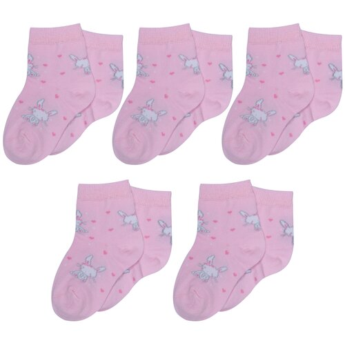 Носки RuSocks 5 пар, размер 9-10, розовый