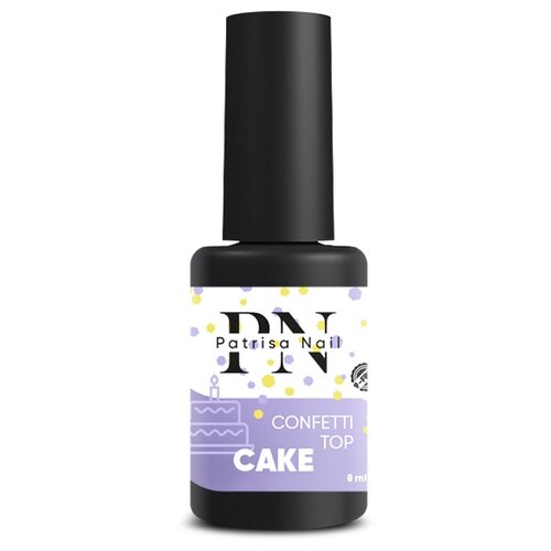 Patrisa Nail верхнее покрытие Confetti Top, cake, 8 мл