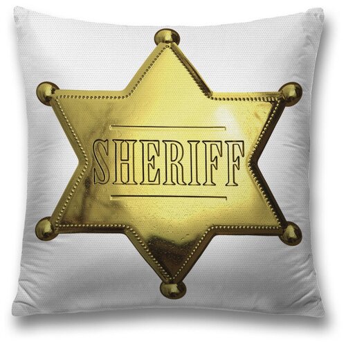 Наволочка декоративная на молнии, чехол на подушку JoyArty "Звезда шерифа" 45х45 см