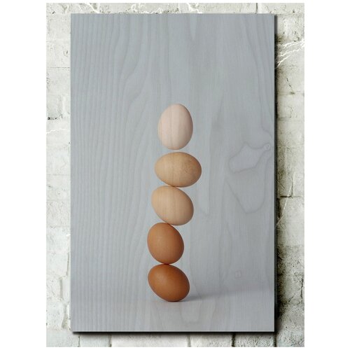 Картина интерьерная на дереве Разное Еда (зелень, яйца, блюдо, интерьер, бар, кофейня, food) - 4306