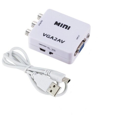 Конвертер переходник Mini с VGA на AV 1080p