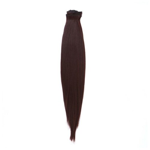 Волосы на трессах, прямые, на заколках, 12 шт, 60 см, 220 гр, цвет тёмный шоколад(#SHT33A)