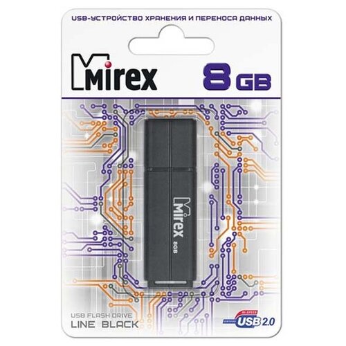 Флеш диск Mirex Line 8GB Черный (13600-FMULBK08)