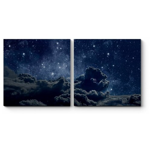 Модульная картина Звездное небо, завораживающая ночь60x30
