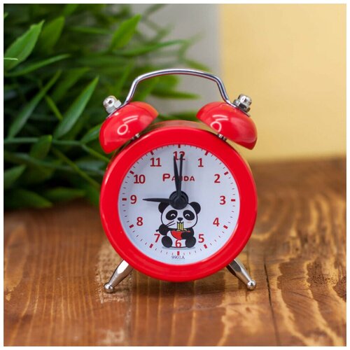 Часы-будильник "Мини-панда", красный
