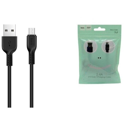 Кабель для зарядки Micro USB HOCO X13 2.4А черный