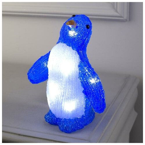 Светодиодная фигура «Танцующий пингвин» 7 × 20 × 7 см, акрил, 10 LED, батарейки ААх2 (не в комплекте), свечение белое