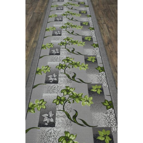 Ковровая дорожка на войлоке, Витебские ковры, с печатным рисунком, 1236_46, серая, 0.9*4 м