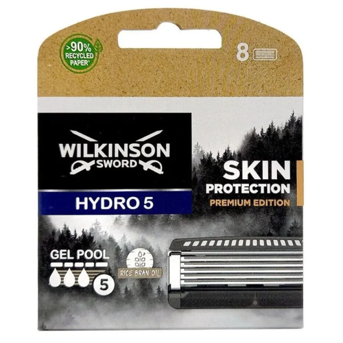 Wilkinson Sword / SCHICK / Hydro 5 Skin Protection Premiun Edition / Сменные кассеты для бритв SENSE, 8 шт.