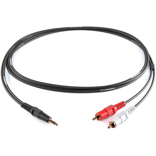 Межблочный кабель 3,5mm miniJack TRS-2RCA(male) PROCAST cable S-MJ/2RCA.2, длина 2m, черный