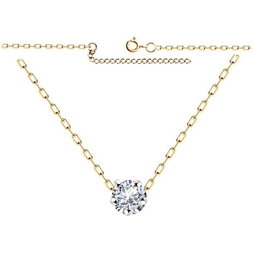 Колье Diamant online, золото, 585 проба, циркон, длина 40 см.