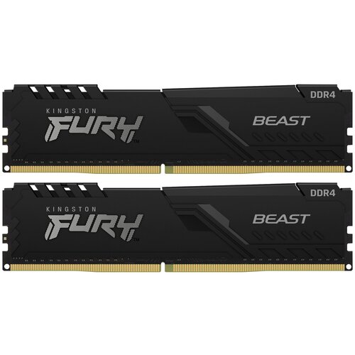 Модуль памяти DIMM 8Gb 2х4Gb DDR4 PC25600 3200MHz Kingston Fury Beast Black (KF432C16BBK2/8)