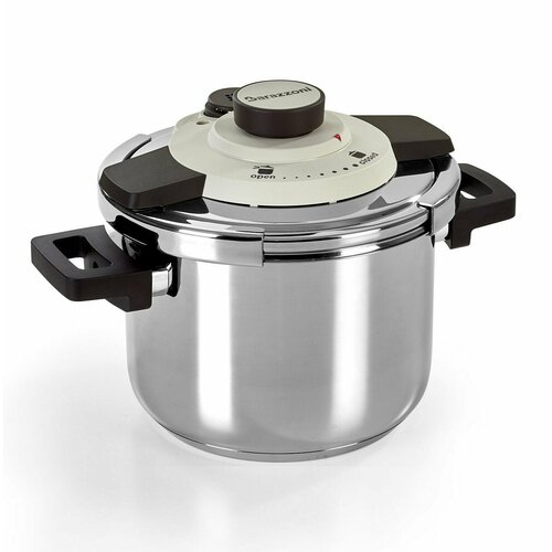 Скороварка Barazzoni Facile Dual System Pressure Cooker, 6 л, 24 см, нержавеющая сталь 18/10, алюминий, силикон, бакелит, цвет серебристый