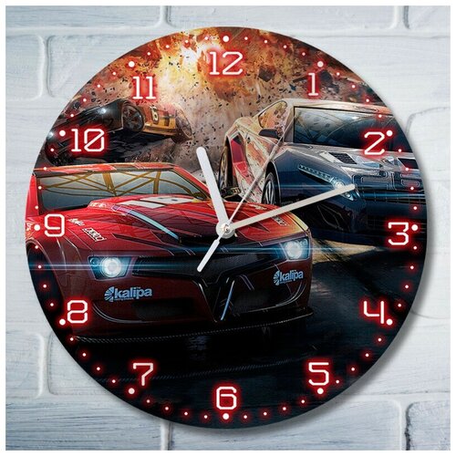 Настенные часы УФ с ярким рисунком игры Split Second Velocityt (машины, гонки, авто, PS, Xbox, PC, Switch) 4803