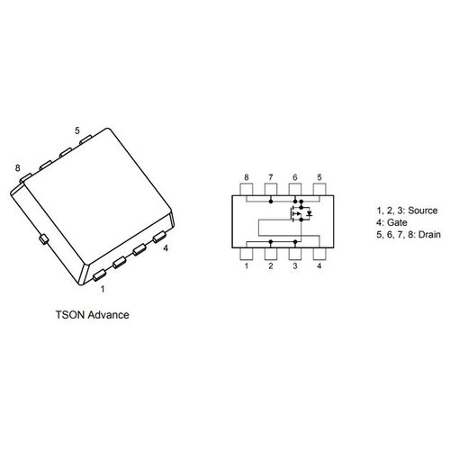 Микросхема TPCC8104 P-Channel MOSFET 30V 20A TSON-ADVANCE