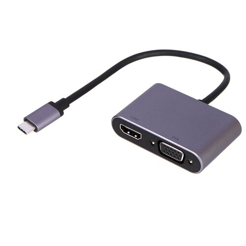 Сплиттер Ugreen CM162 USB Type-C - HDMI + VGA Adapter Silver 50505