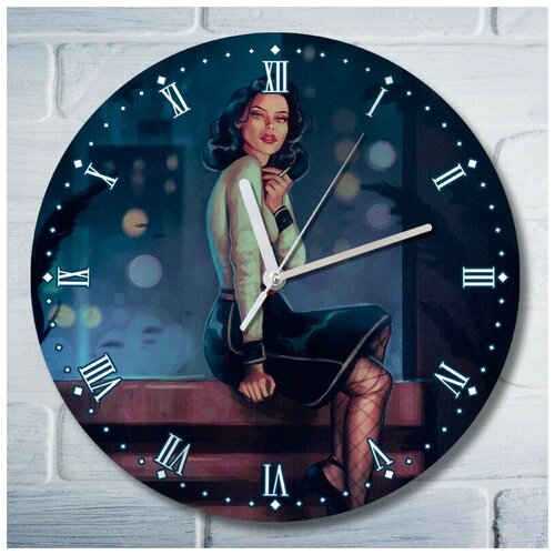 Настенные декоративные часы УФ с ярким рисунком, диаметр 28см Игры Bioshock Infinite (PS, Xbox, PC, Switch) 2824