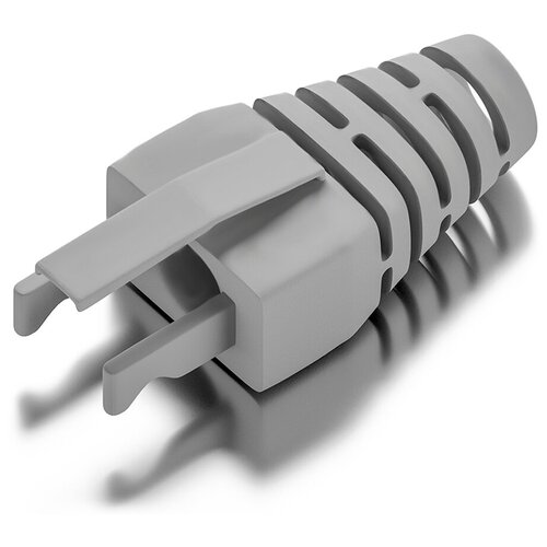 Колпачок для коннектора 8p8c RJ-45 5кат изолирующий серый (10шт) диаметр кабеля: 5.0-5.5 мм (7753348)