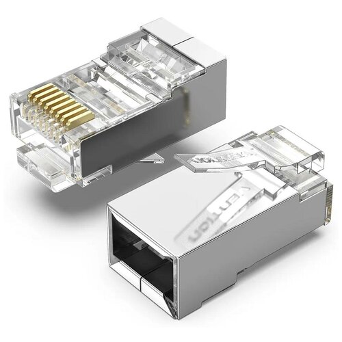 Vention Коннектор RJ45 штекер 8P8C cat.6e, экранированный, быстрозажимной ,50 шт. для ftp кабеля, арт. IDCR0-50