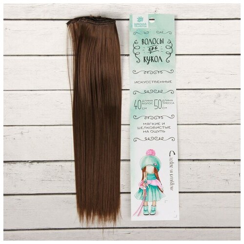 Волосы - тресс для кукол «Прямые» длина волос: 25 см, ширина:100 см, цвет № 8В