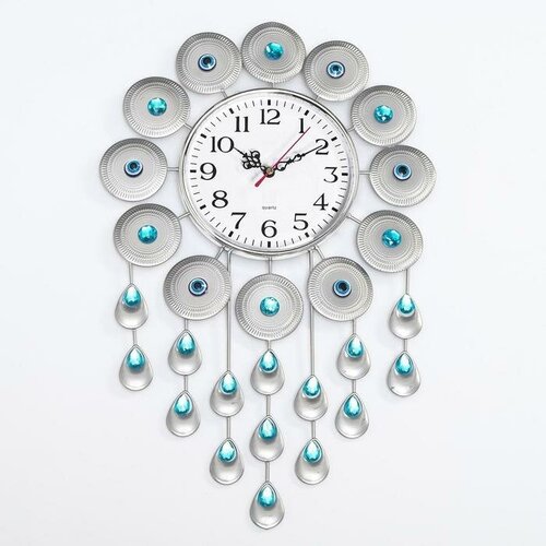 Quartz Часы настенные, серия: Ажур, "Малика", дискретный ход, d-16 см, 47 х 30 см