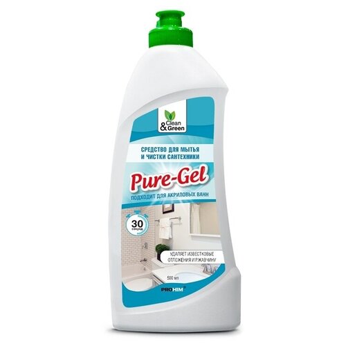 Средство для мытья и чистки сантехники Pure-Gel (кислотное, гель) 500 мл Clean&Green CG8079