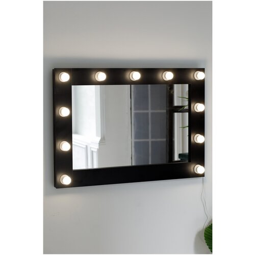 Гримерное зеркало GM Mirror, 80 см х 60 см, черный / косметическое зеркало