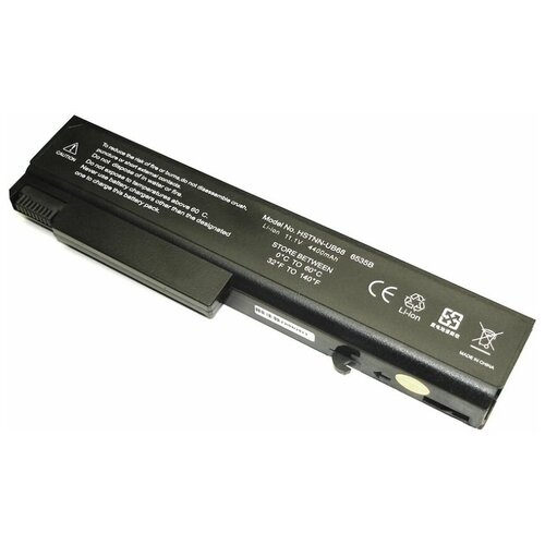 Аккумуляторная батарея (аккумулятор) HSTNN-I44C для ноутбука HP EliteBook 6930p 8440p, 8440w ProBook 6440b, 6445b 11.1V 4400mAh черная