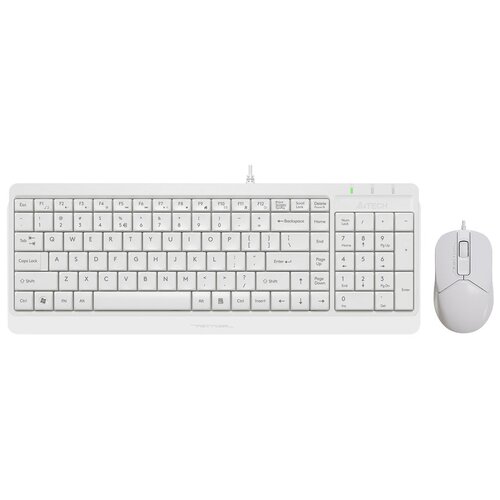 Комплект клавиатура + мышь A4Tech Fstyler F1512, белый, английская/русская