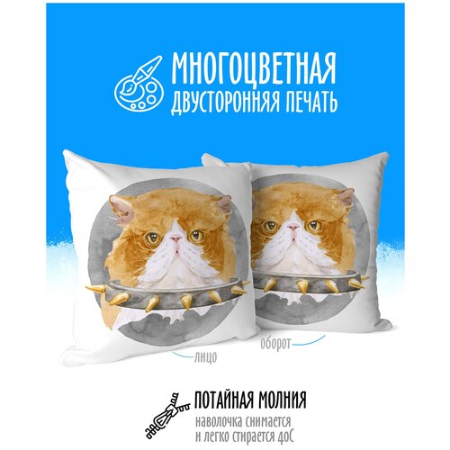 Подушка декоративная Кошки Персидская в ошейнике с шипами