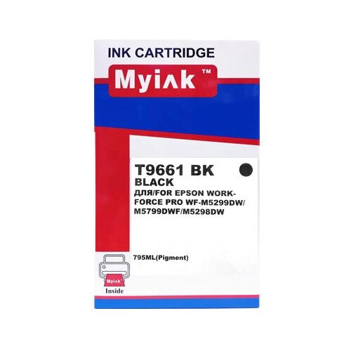 Картридж струйный MyInk T9661 / C13T966140 XXL Увеличенной емкости черный (black) Pigment, 795 мл, для Epson (5231090000)