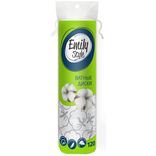 Ватные диски Emily Style, белый, 120 шт., пакет