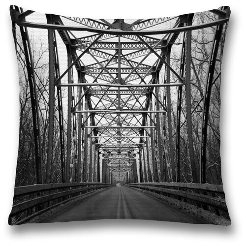 Наволочка декоративная на молнии, чехол на подушку JoyArty "Мостовая конструкция" 45х45 см