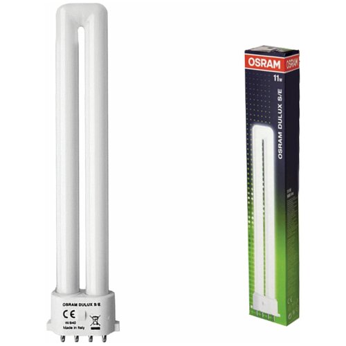 Лампа люминесцентная OSRAM DULUX S/E 11W/21-840 11 Вт U-образная холодный белый свет, 4 шт