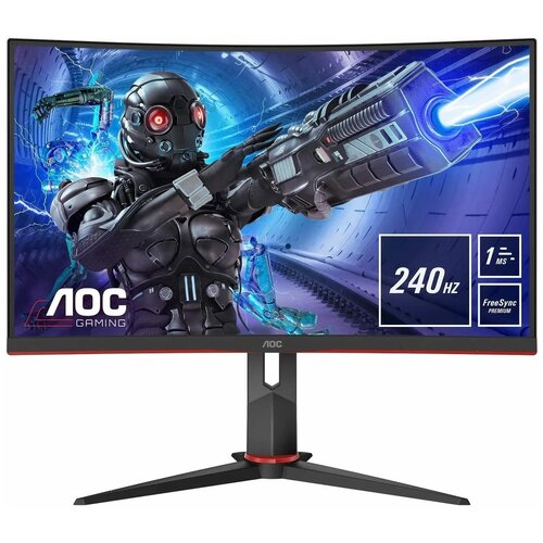 31.5" Монитор AOC C32G2ZE/BK, 1920x1080, 240 Гц, *VA, черный/красный