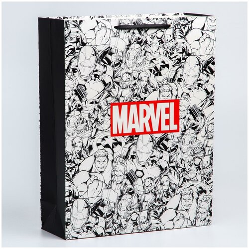 Подарочный пакет Marvel ламинированный, вертикальный, 31х40х11 см