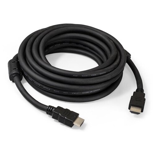 Exegate EX287725RUS Кабель HDMI ExeGate EX-CC-HDMI2-5.0F (19M/19M, v2.0, 5м, 4K UHD, Ethernet, ферритовые кольца, позолоченные контакты)